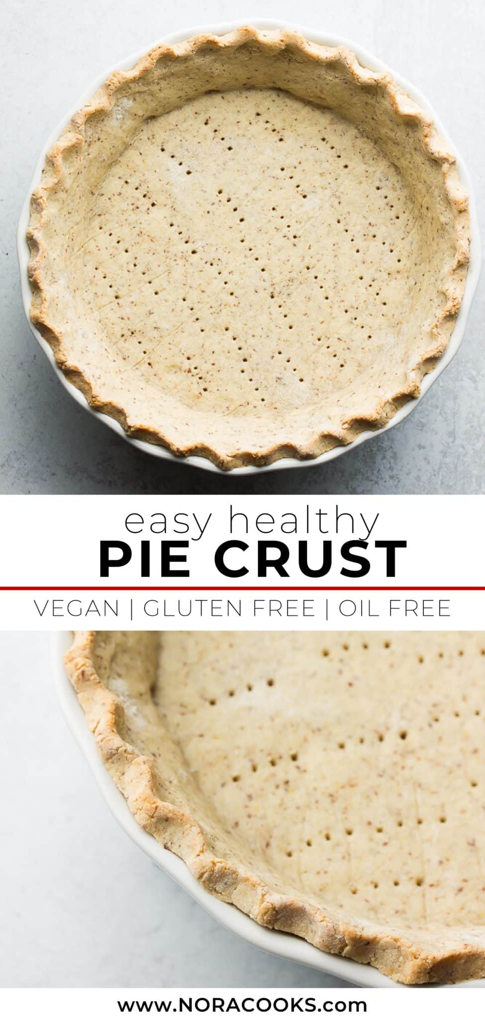Easy Healthy Pie Crust (Vegan/Gluten Free/Oil Free) - Nora Cooks
