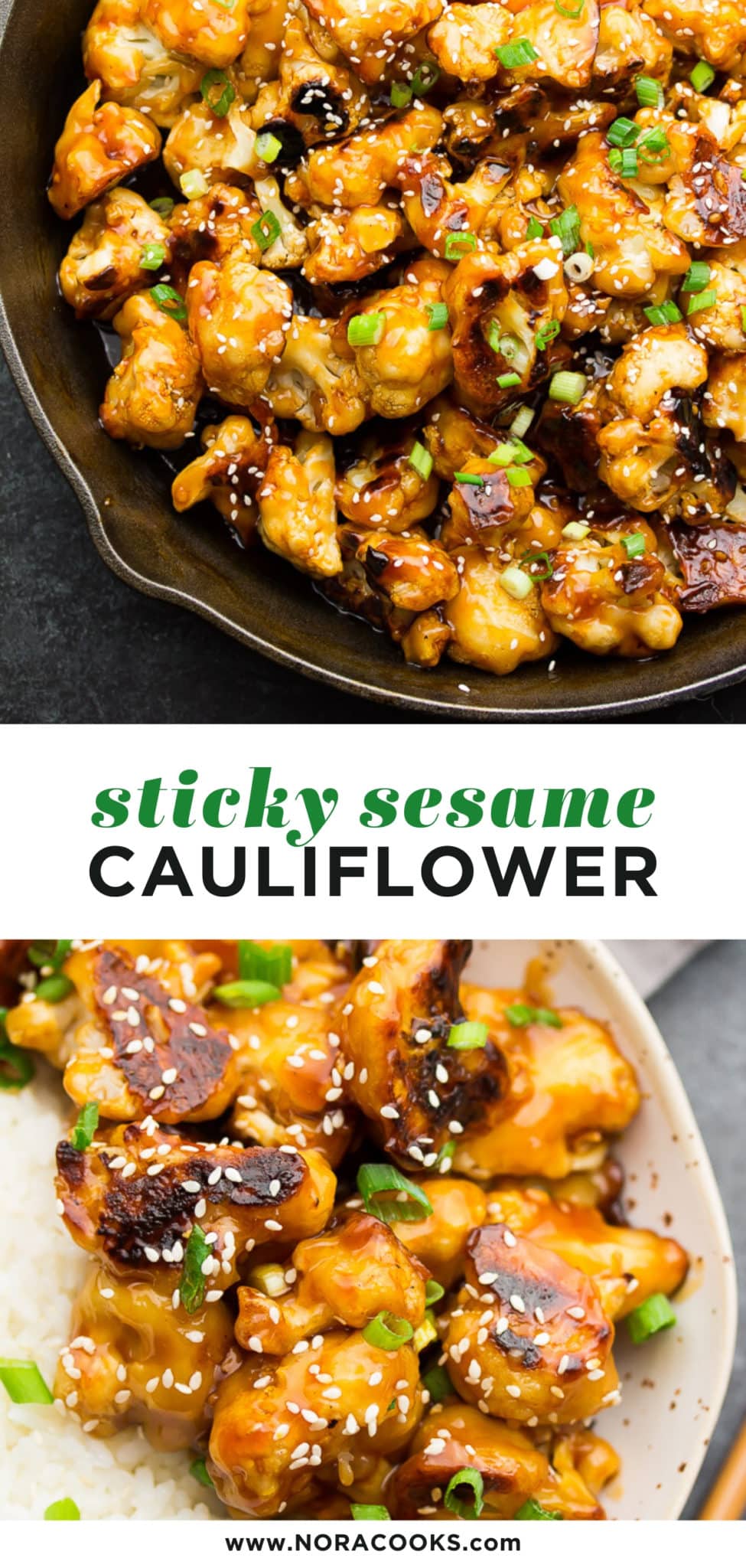 Sticky Sesame Cauliflower - Nora Cooks
