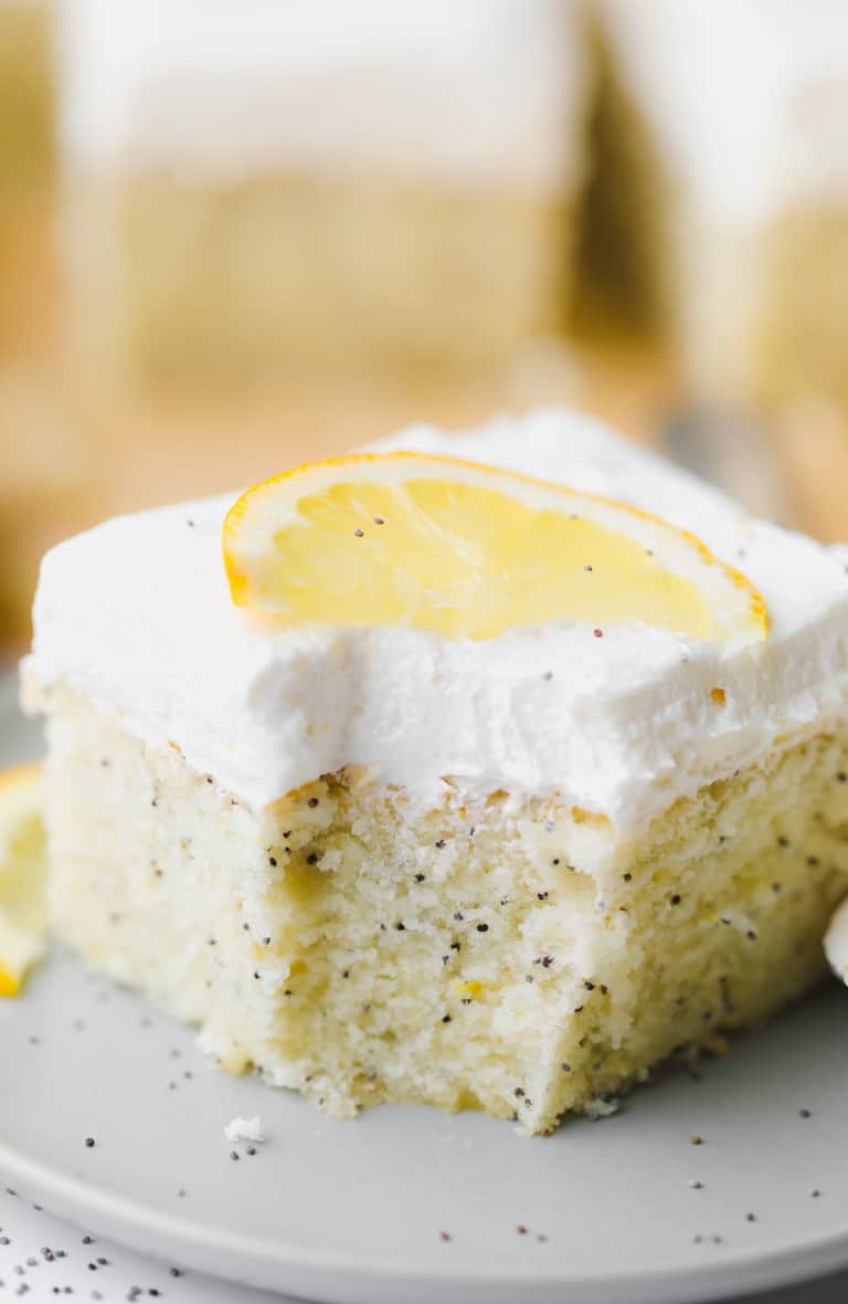 Vegan Lemon Poppyseed Cake with Whipped Lemon Buttercream - Nora Cooks