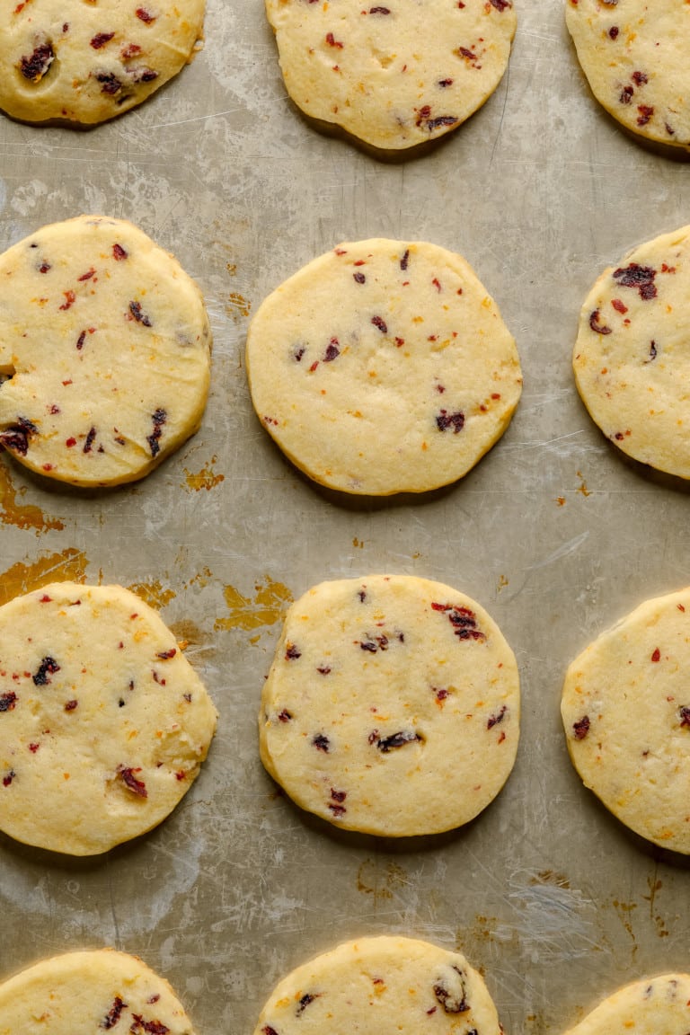 Orange Cranberry Shortbread Cookies - Nora Cooks