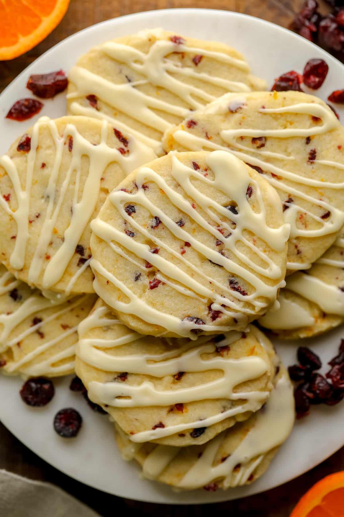 Orange Cranberry Shortbread Cookies - Nora Cooks